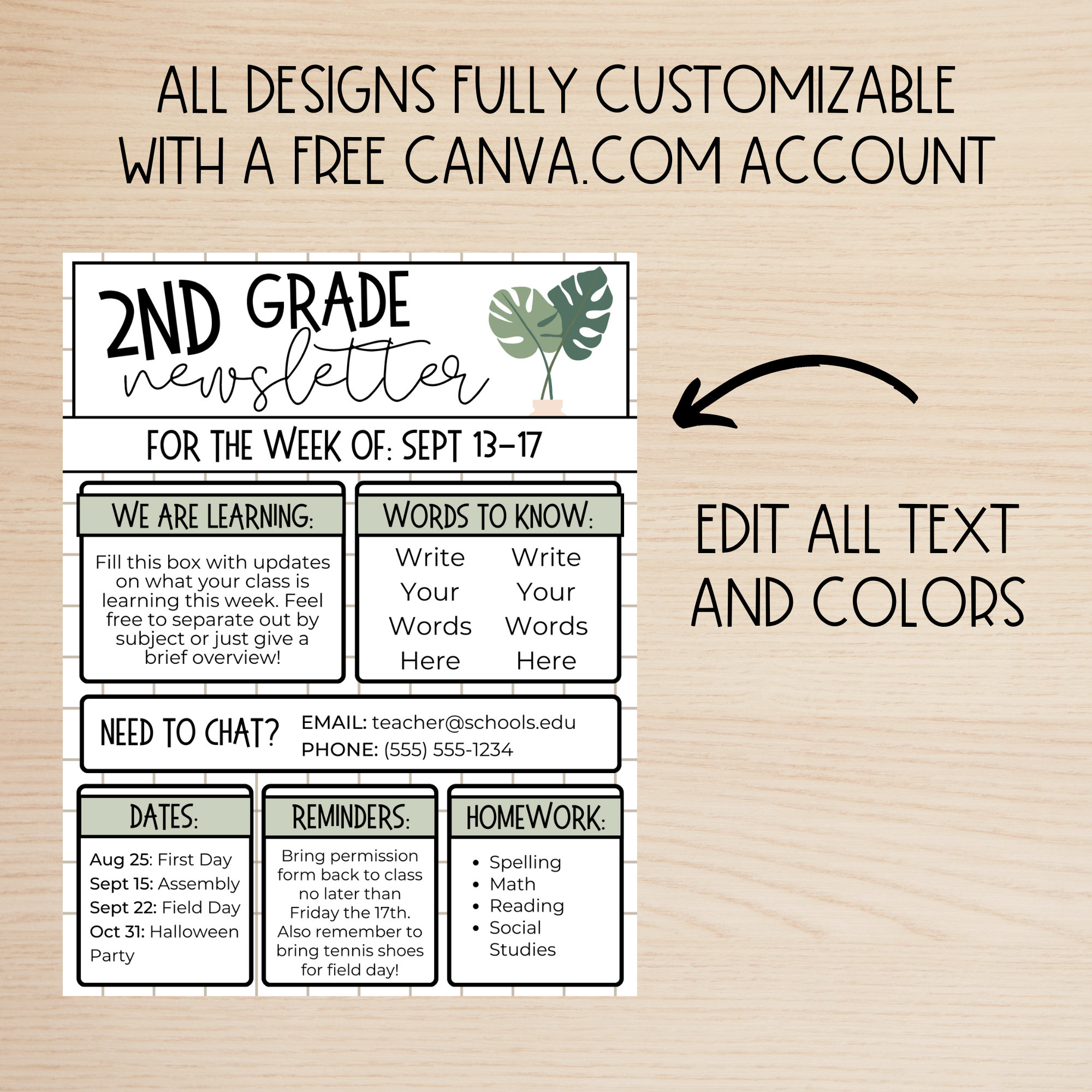 EDITABLE Class Newsletter Templates | Boho Farmhouse | Elementary ...