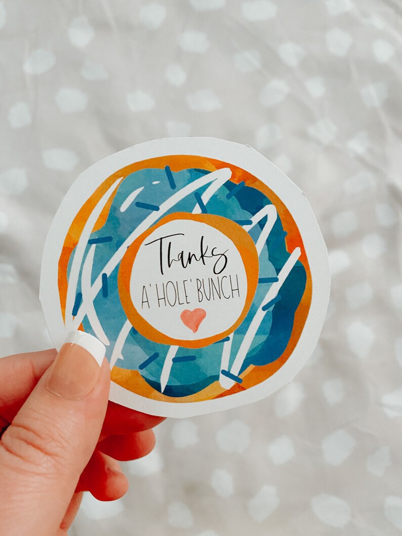 Donut Thank You Gift Tag Donut Tag Thank You Gift - Etsy