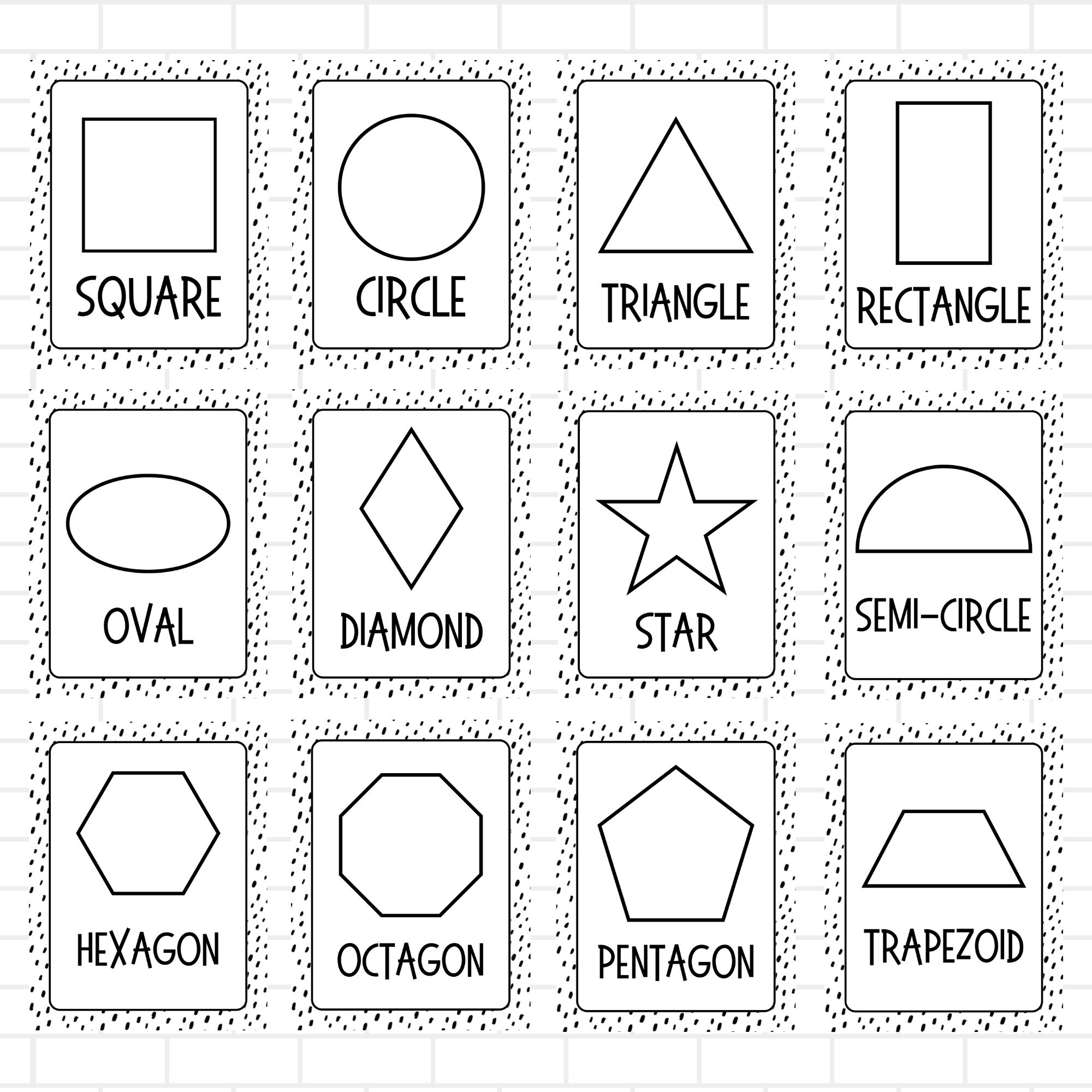 EDITABLE Shape Poster Pack | Spotty Black and White | Bulletin Board ...