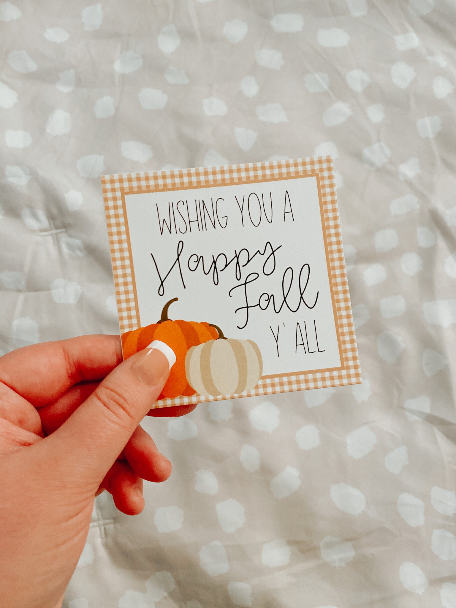 Wishing You A Happy Fall Y'all Printable Gift Tag | Fall Gift Tag ...