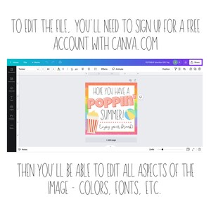 PRINTABLE Hope You Have A Popping Summer Gift Tag | Summer Break ...