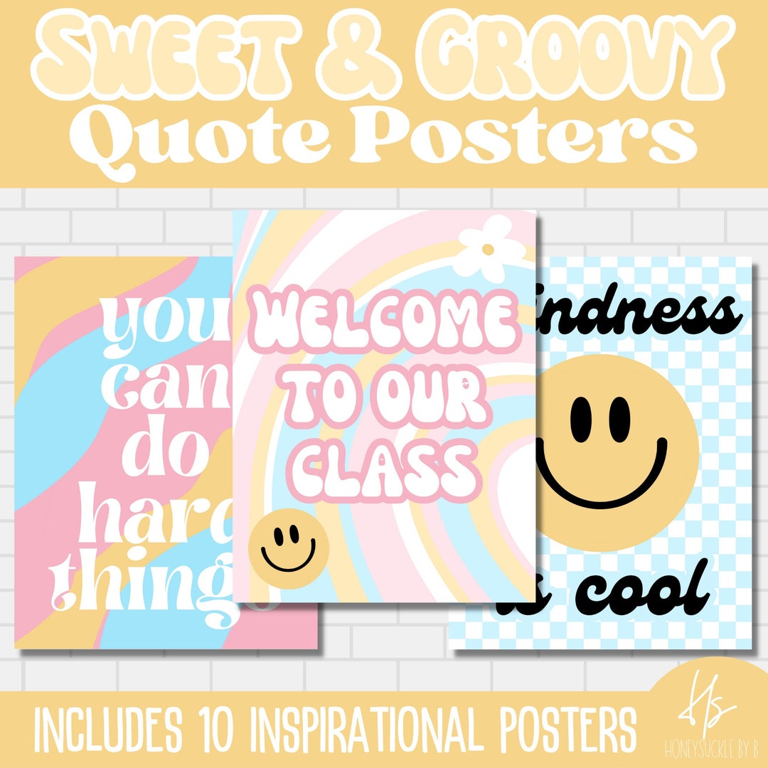 PRINTABLE Sweet Groovy Classroom Poster Pack | Bulletin Board Posters ...