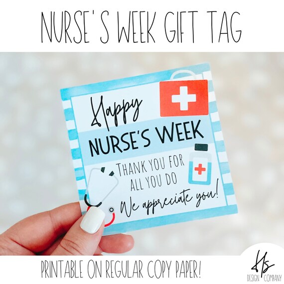 PRINTABLE Happy Nurse's Week Gift Tag Nurse Appreciation | Etsy