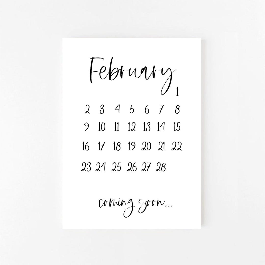 February 2025 Pregnancy Announcement Printable | February | Calendar ...