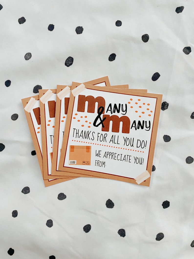 Many and Many Thanks for All You Do Printable Gift Tag - Etsy