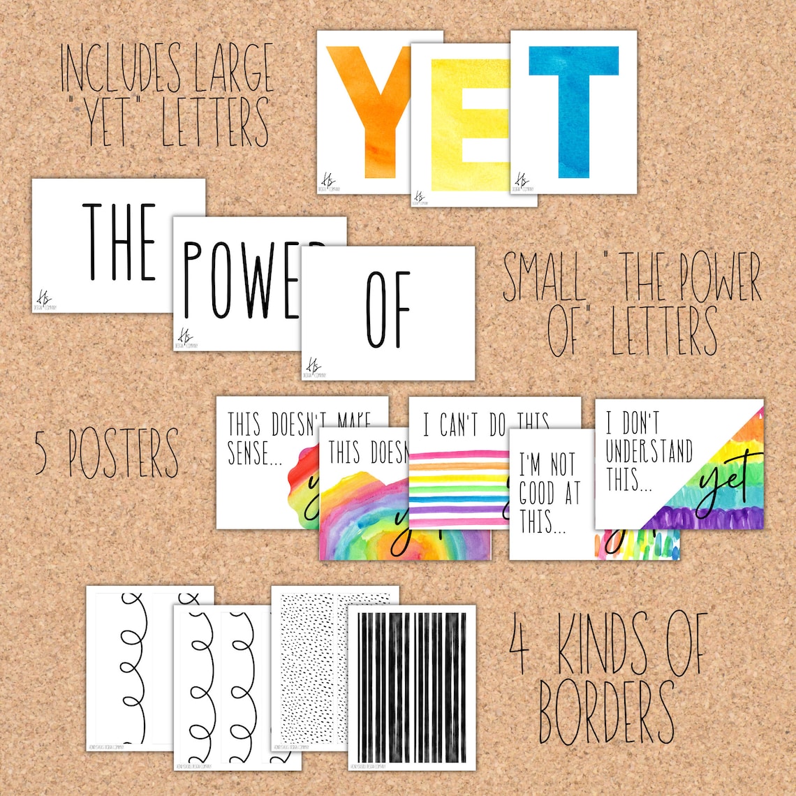 PRINTABLE the Power of YET Bulletin Board Pack Watercolor - Etsy