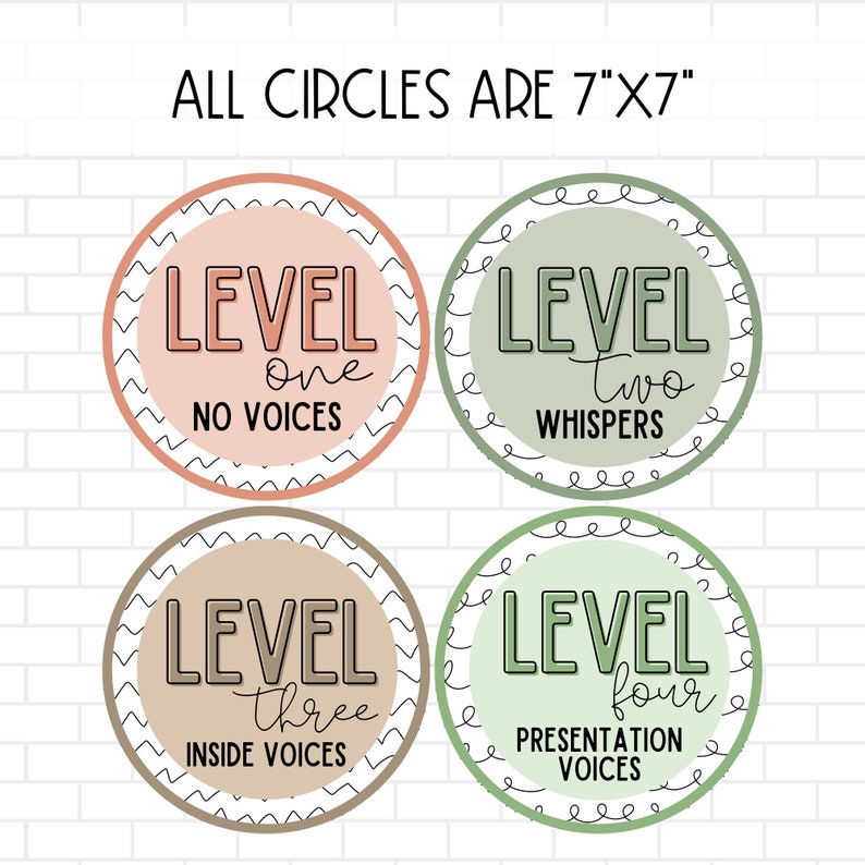 EDITABLE Voice Levels Display Boho Farmhouse Bulletin - Etsy