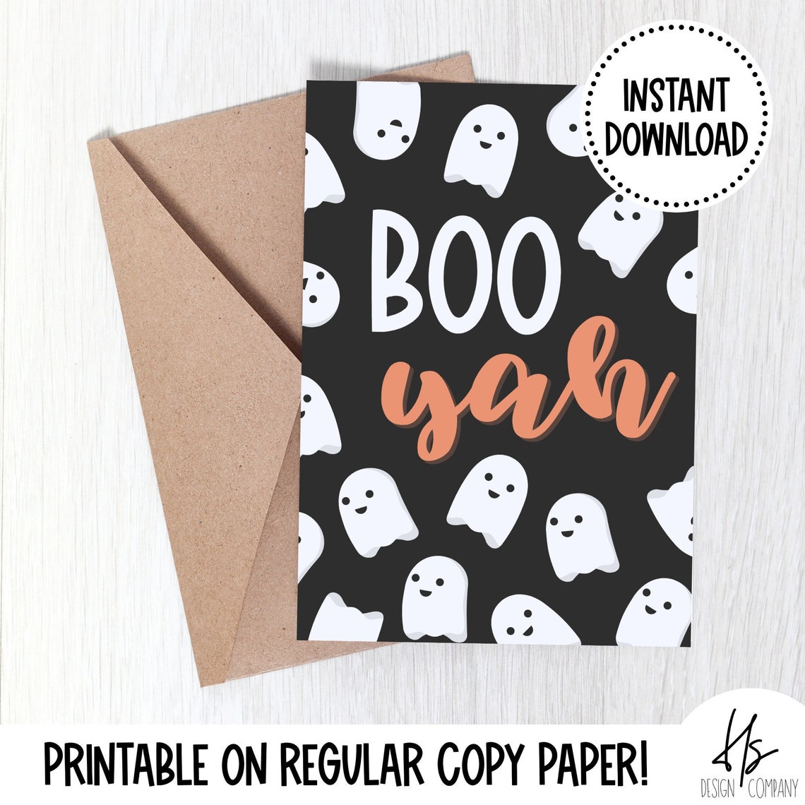 PRINTABLE Boo Yah Card Printable Greeting Card Blank Card - Etsy