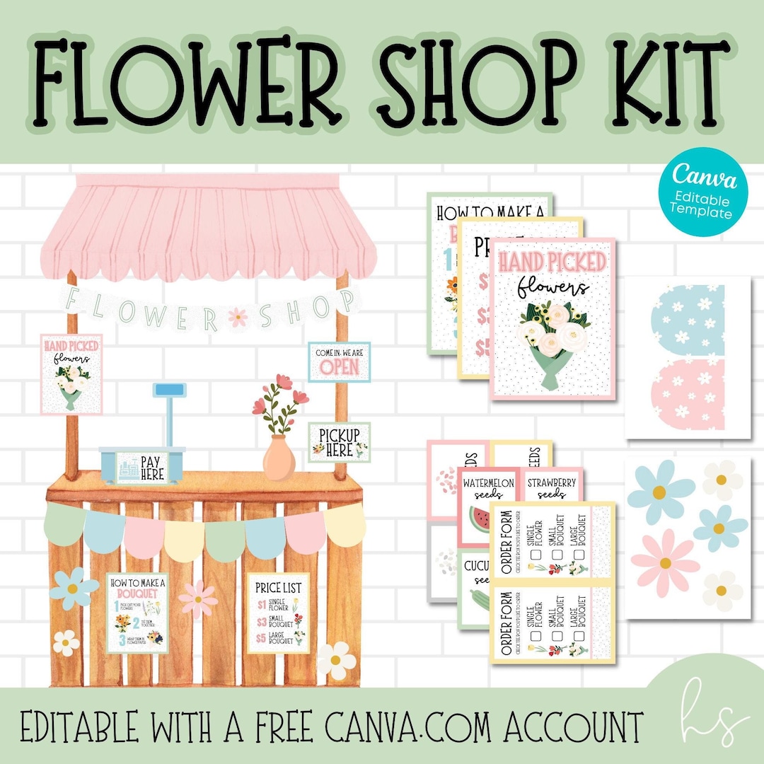 EDITABLE Flower Shop Dramatic Play Kit | Spring Activity | Preschool ...