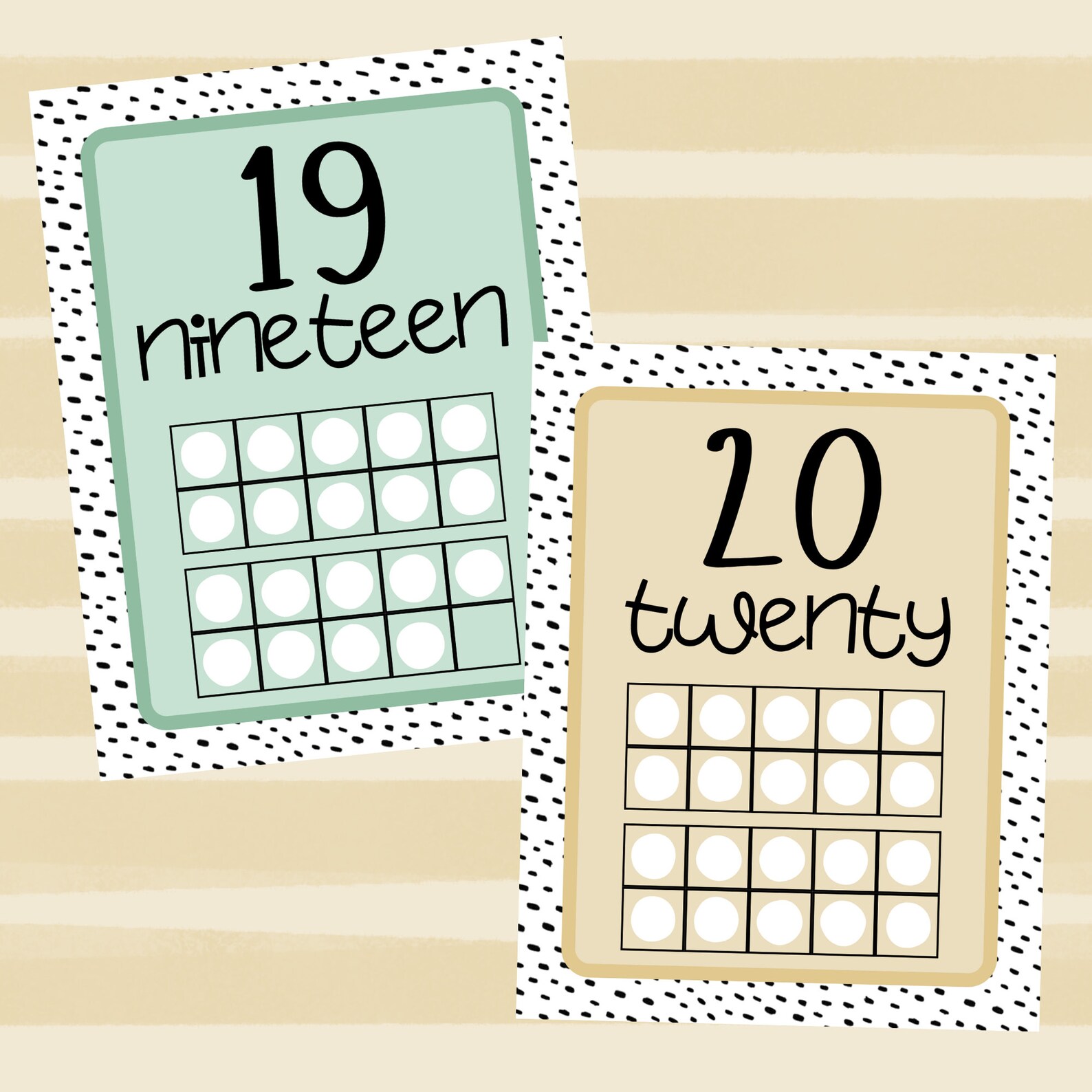 PRINTABLE Modern Colorful Number Posters Bulletin Board - Etsy