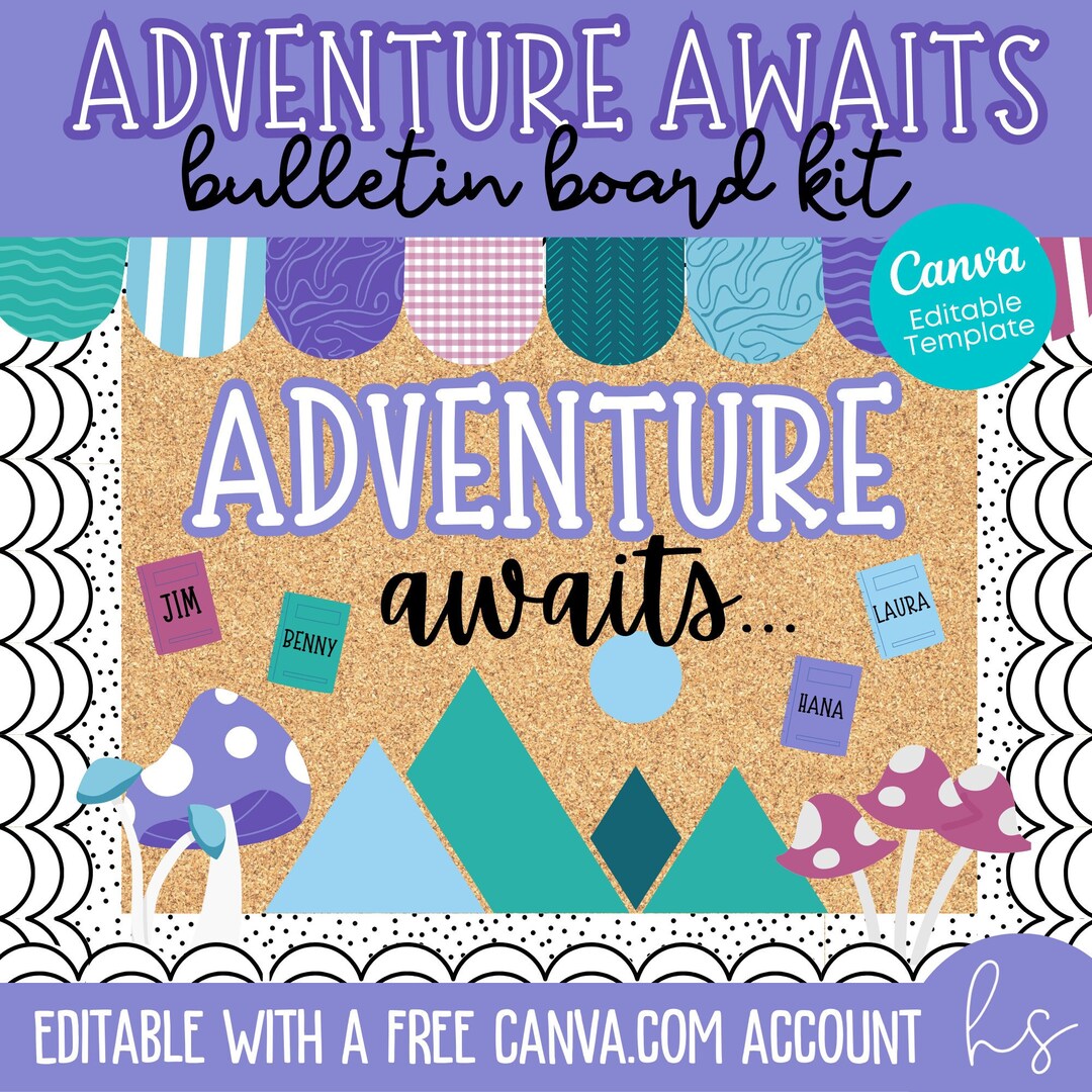 EDITABLE Adventure Awaits Bulletin Board Kit | Back to School | Fantasy ...