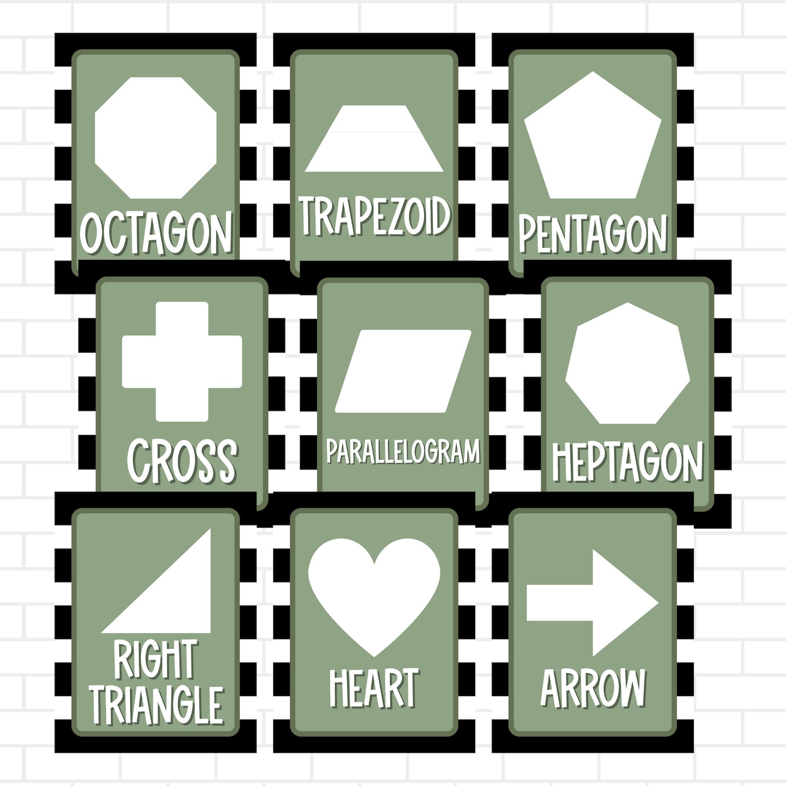 PRINTABLE Boho Farmhouse Shape Posters Bulletin Board - Etsy