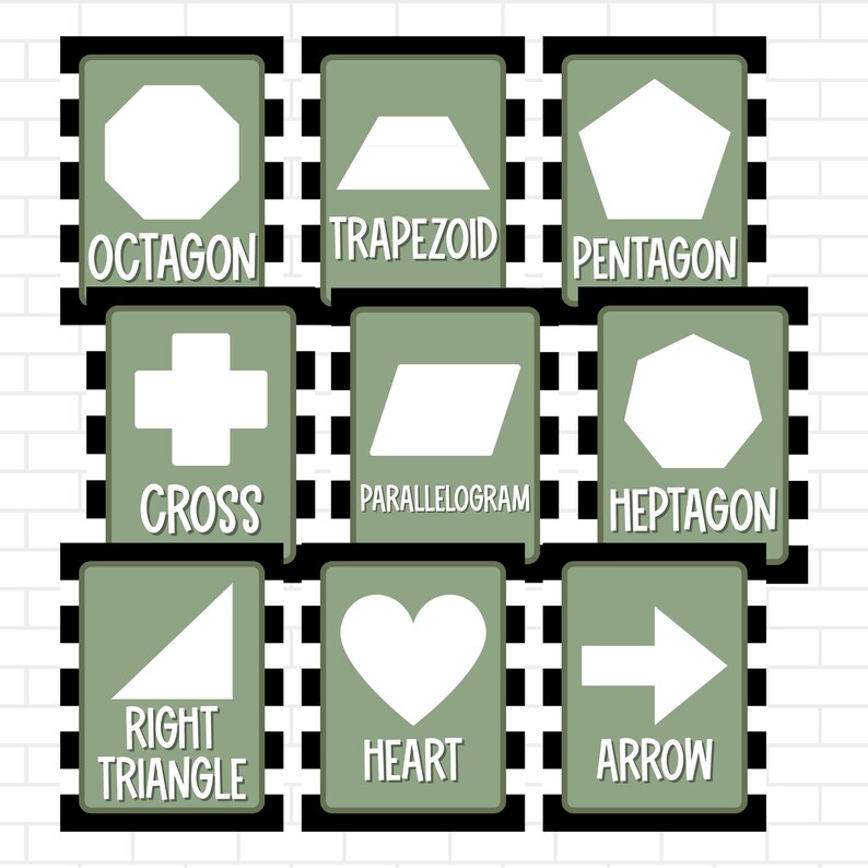 PRINTABLE Boho Farmhouse Shape Posters Bulletin Board - Etsy