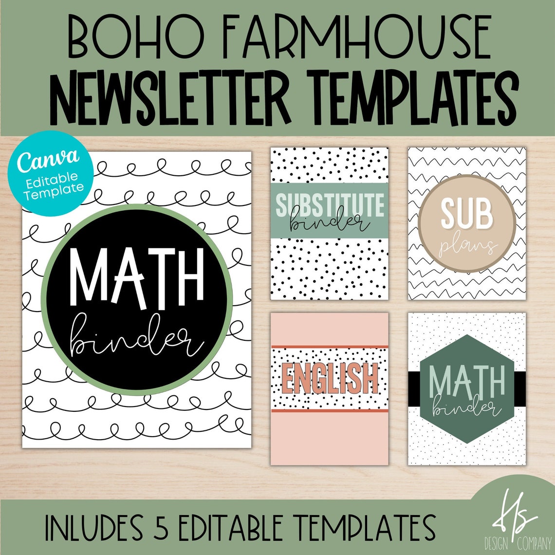 EDITABLE Boho Farmhouse Binder Covers & Spines Printable - Etsy