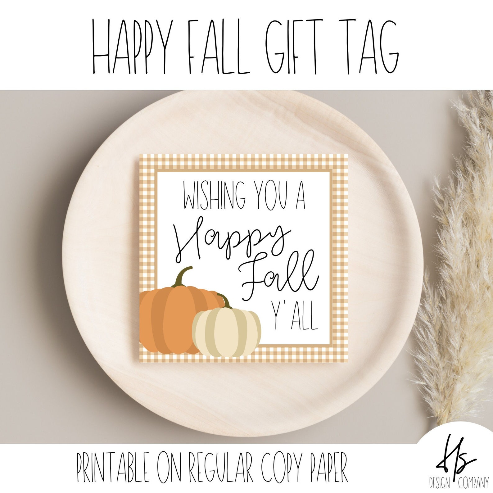 Wishing You A Happy Fall Y'all Printable Gift Tag | Fall Gift Tag ...