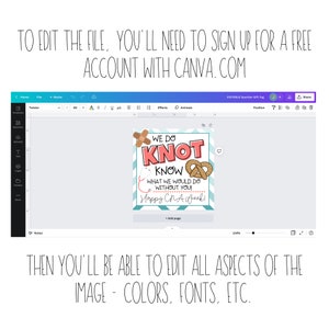 EDITABLE We Do Knot Know What We Would Do Without You Gift Tag ...