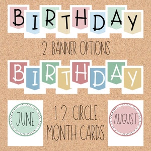 EDITABLE Classroom Birthday Display | Modern Colorful | Birthdays ...