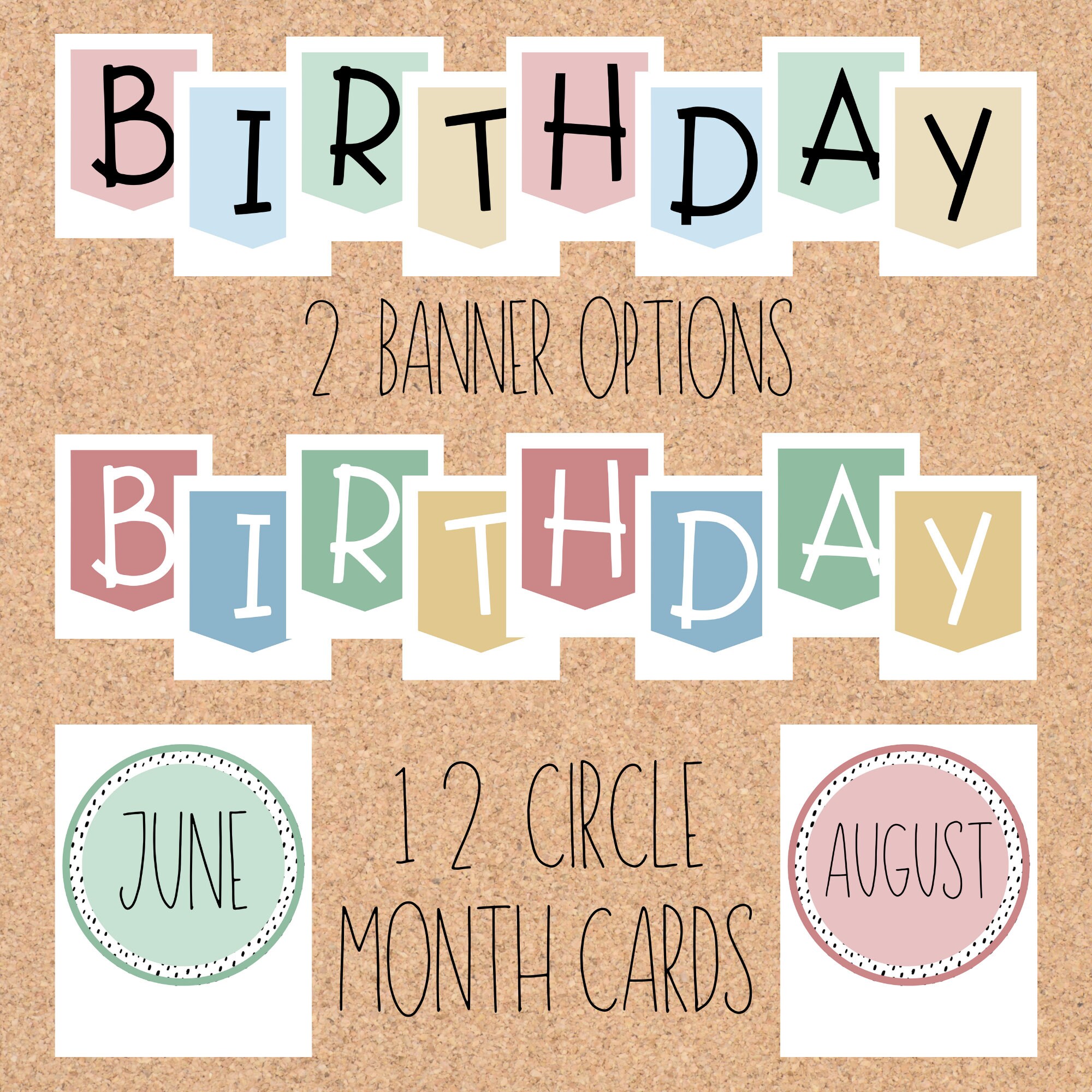 EDITABLE Classroom Birthday Display Modern Colorful - Etsy