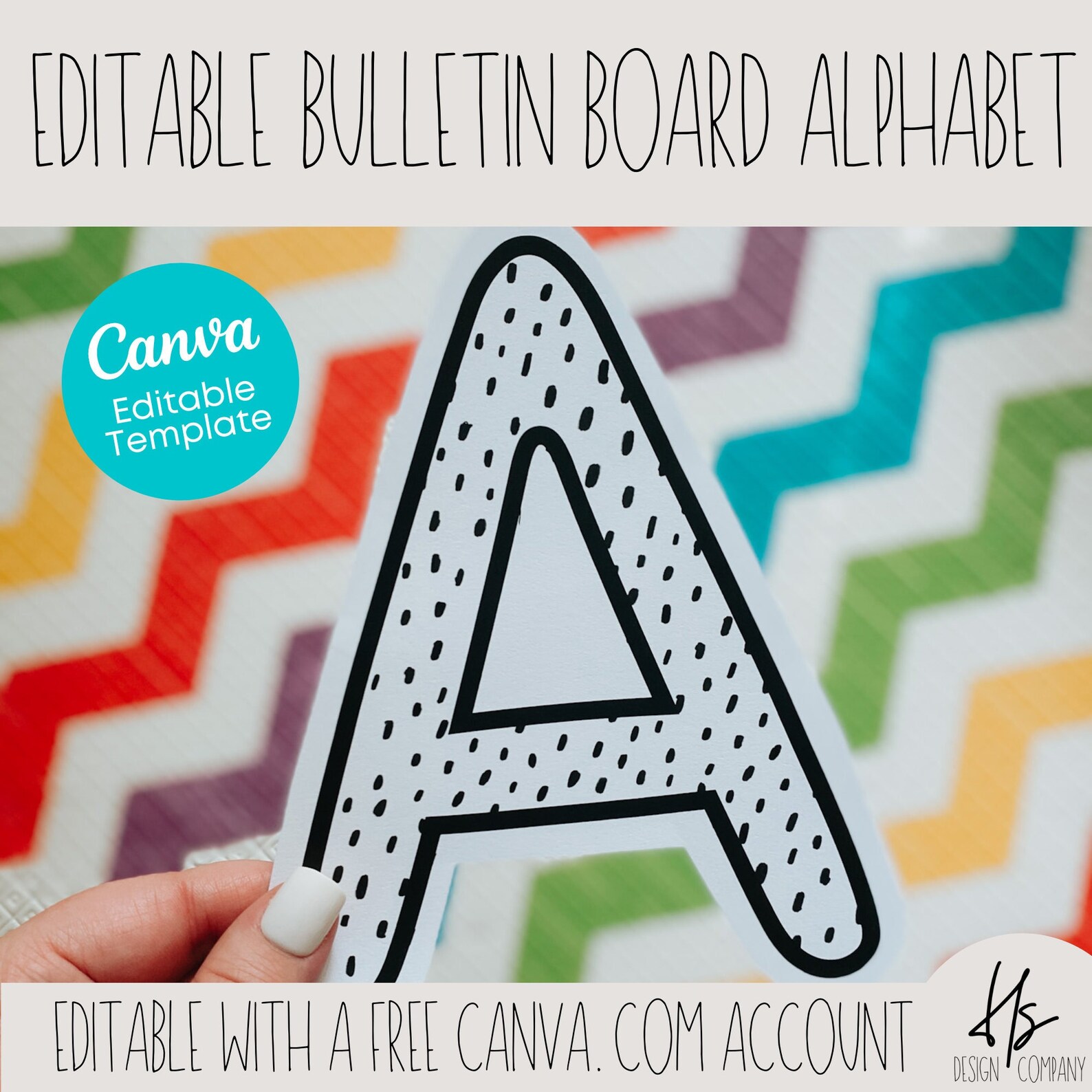 EDITABLE Dotted Classroom Bulletin Board Letters Full Alphabet - Etsy