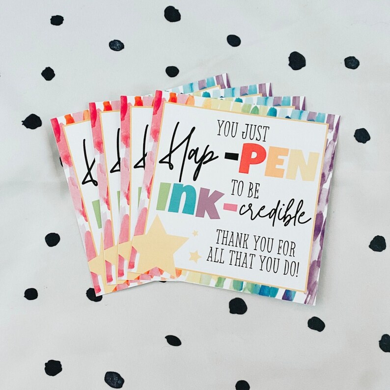 You Just Hap-pen to Be Ink-credible Gift Tag Ink Pen Tag | Etsy