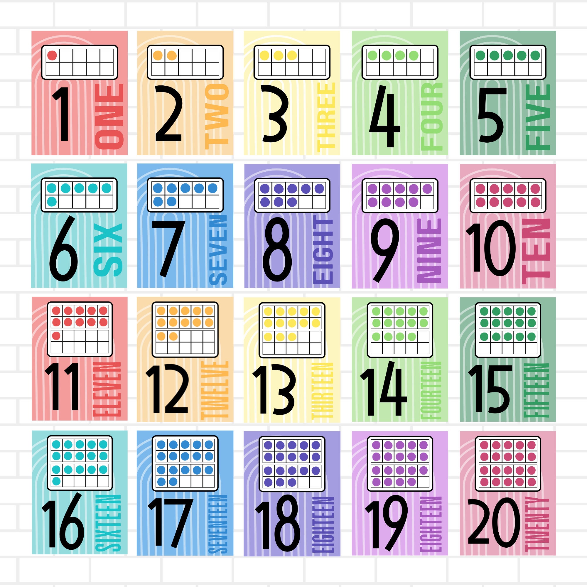 EDITABLE Spotty Colorful Number Poster Pack | Spotty Rainbow | Bulletin ...