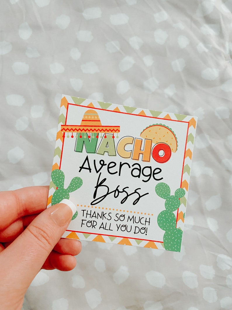 Nacho Average Staff Gift Tag Set of 8 | Staff Appreciation | Boss Gift ...