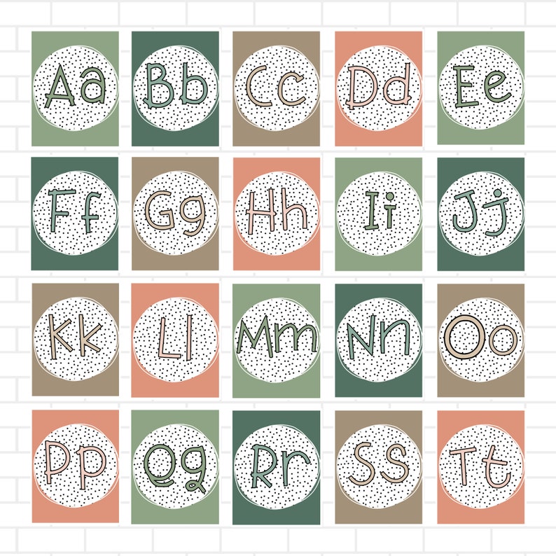 PRINTABLE Boho Farmhouse Alphabet Poster Pack Printable - Etsy