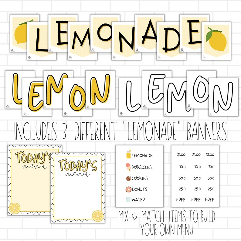 PRINTABLE Lemonade Stand Dramatic Play Kit Summer Activity - Etsy