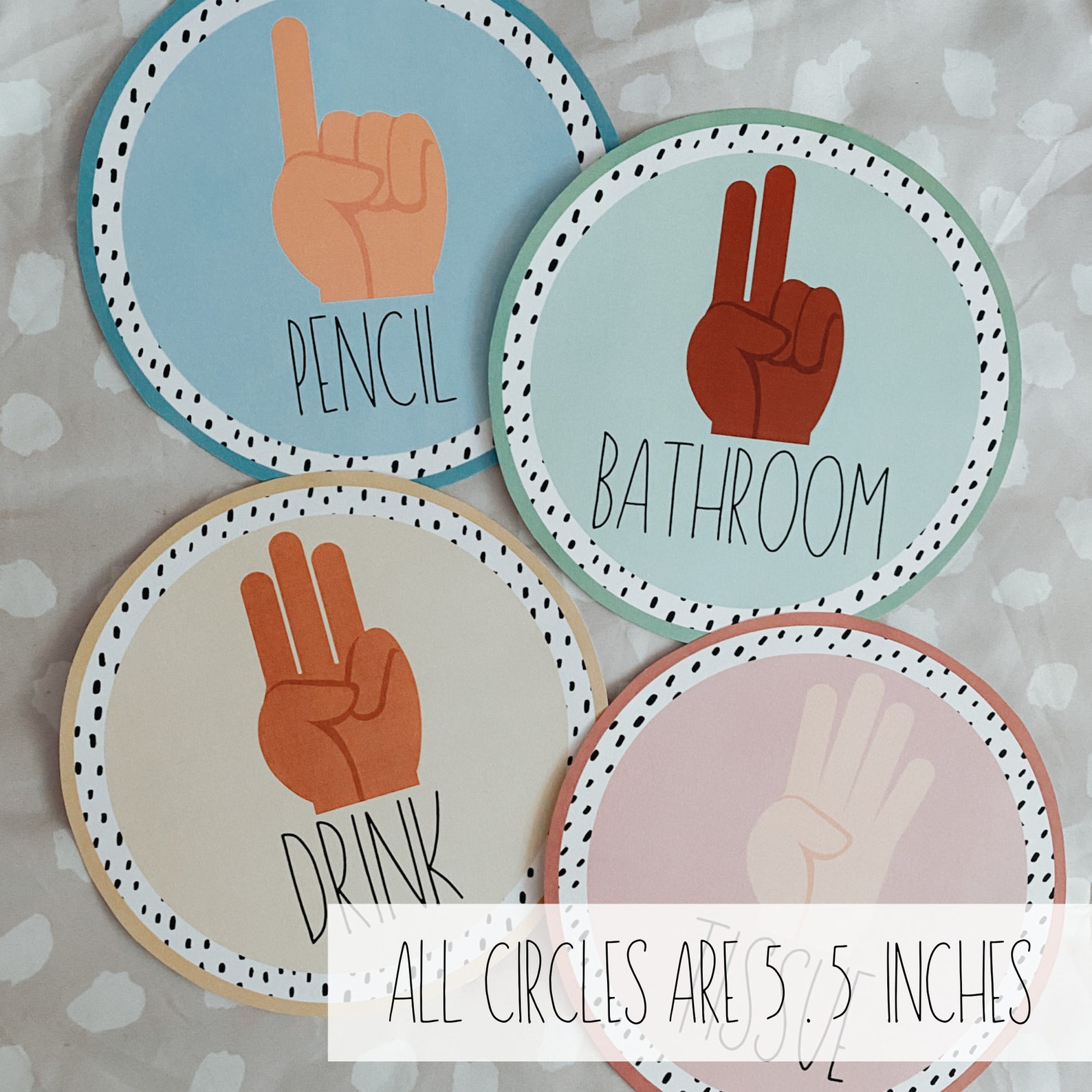 EDITABLE Hand Signals Display Bulletin Board Posters - Etsy