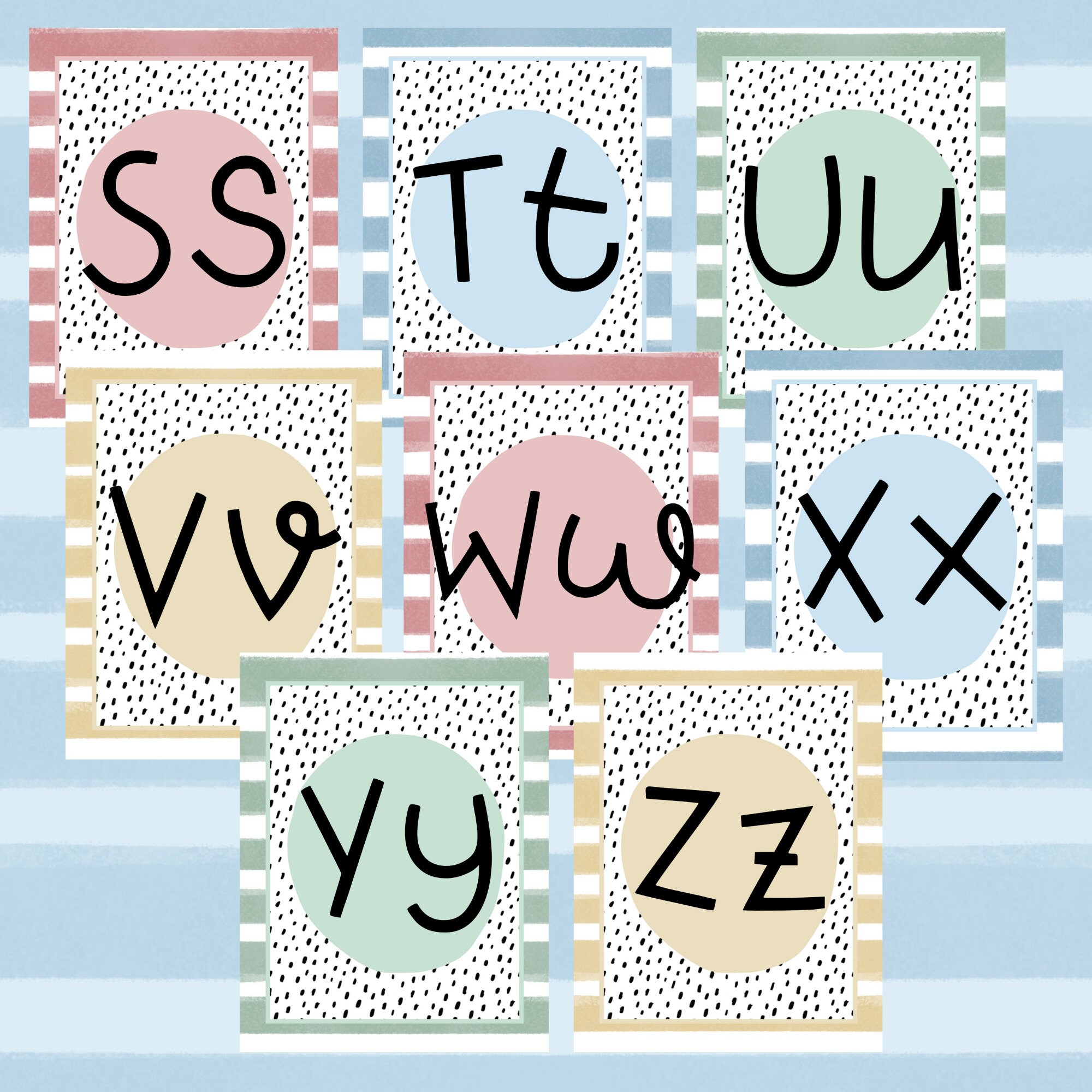 PRINTABLE Modern Colorful ABC Poster Pack Bulletin Board - Etsy