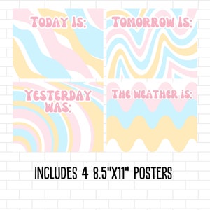 EDITABLE Weather and Weekday Display Sweet and Groovy - Etsy