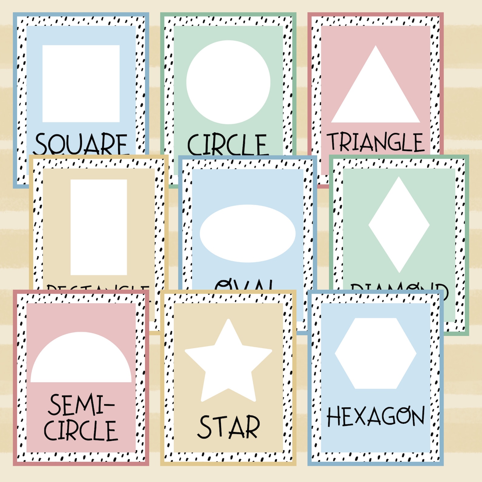 PRINTABLE Shape Poster Pack Modern Colorful Bulletin Board - Etsy