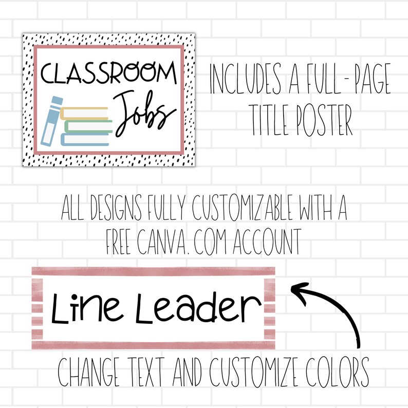 EDITABLE Classroom Jobs Display Modern Colorful Class Jobs - Etsy