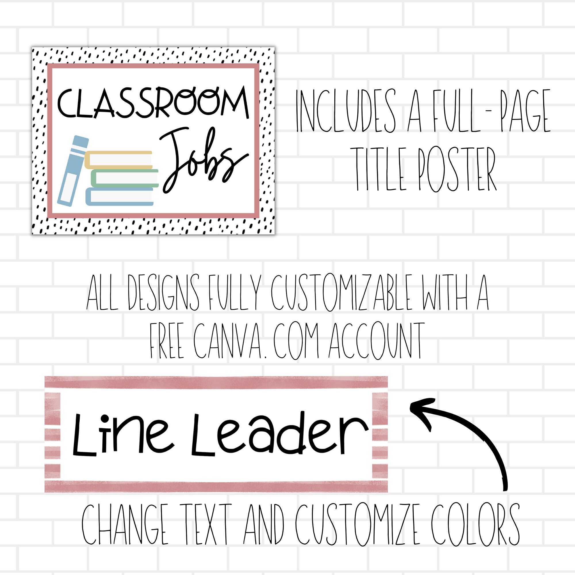 EDITABLE Classroom Jobs Display Modern Colorful Class Jobs - Etsy