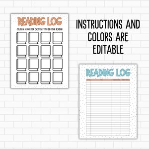 EDITABLE Groovy Neutral Reading Logs | Reading Goals | Worksheet | Book ...