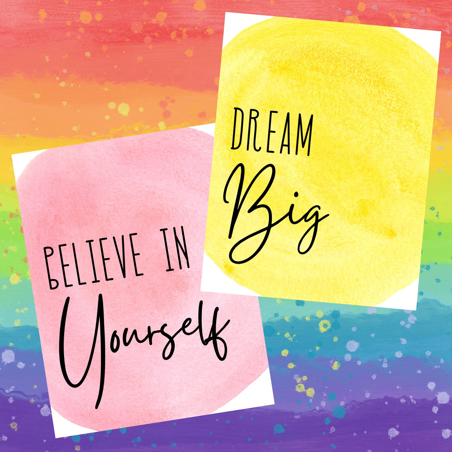 PRINTABLE Classroom Poster Pack Watercolor Rainbow - Etsy