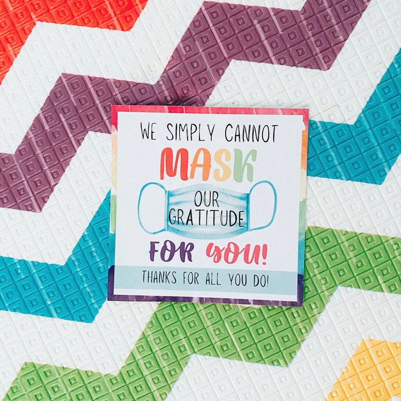 We Simply Cannot Mask Our Gratitude for You Gift Tag | Etsy