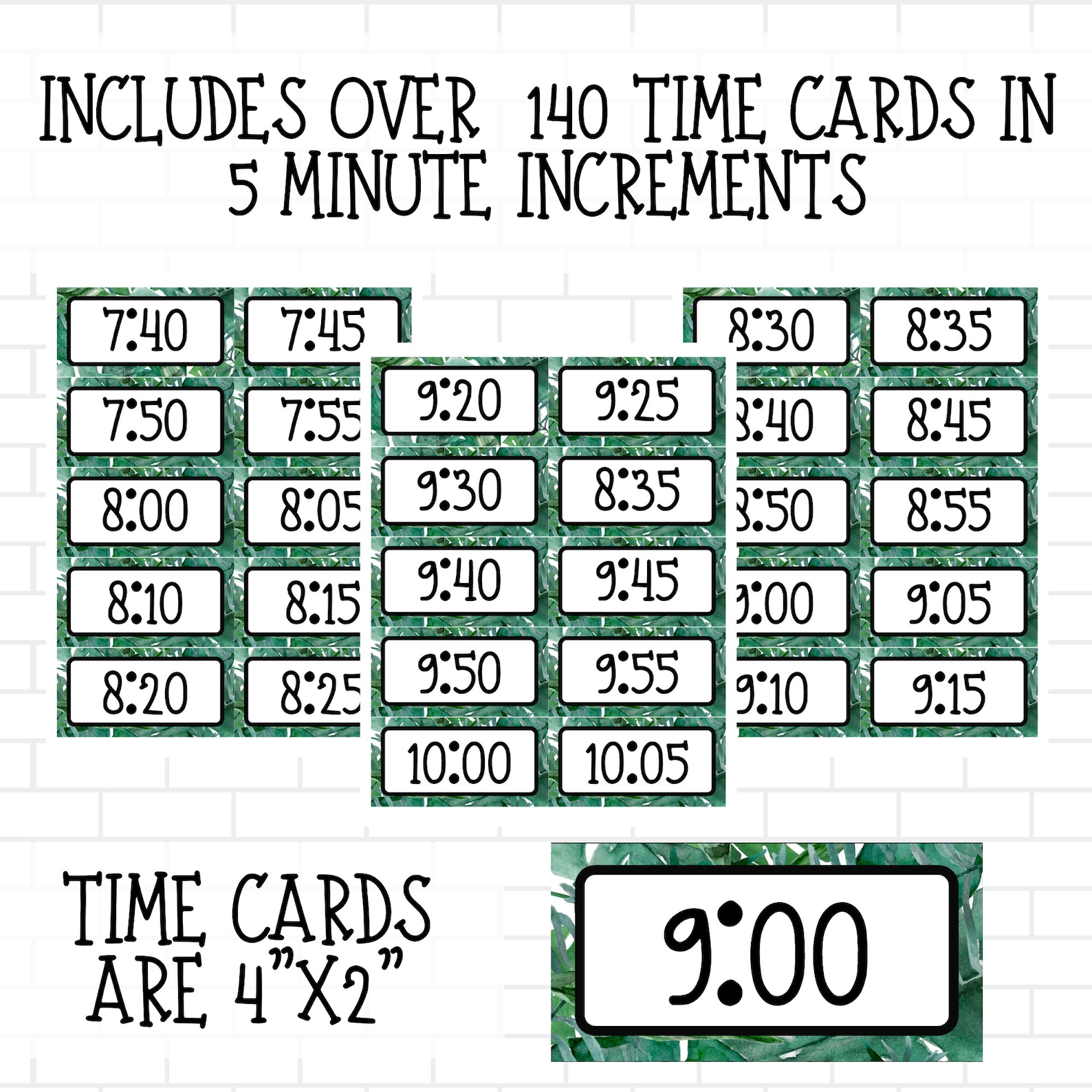 EDITABLE Daily Schedule Cards Modern Tropical Bulletin - Etsy