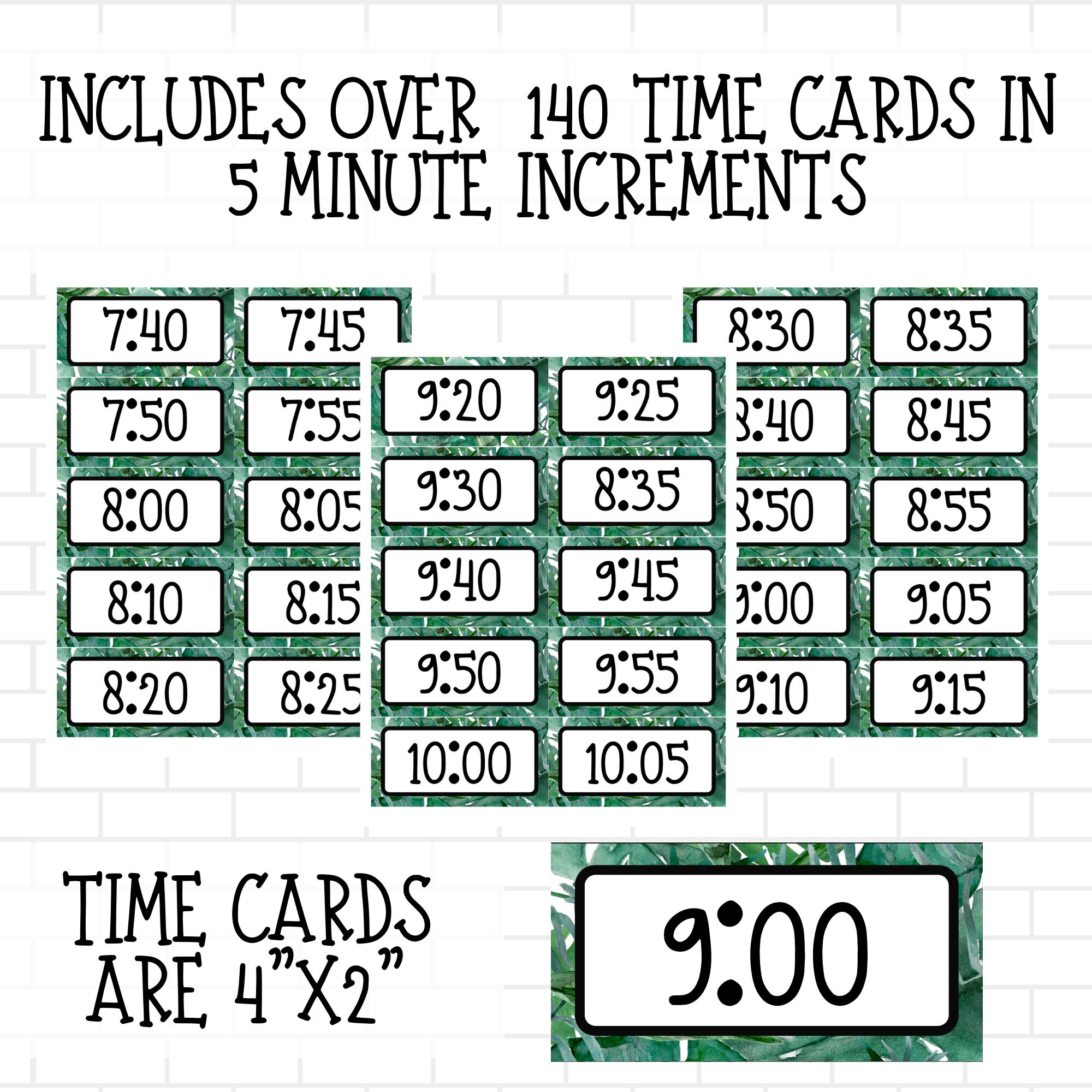 EDITABLE Daily Schedule Cards Modern Tropical Bulletin - Etsy