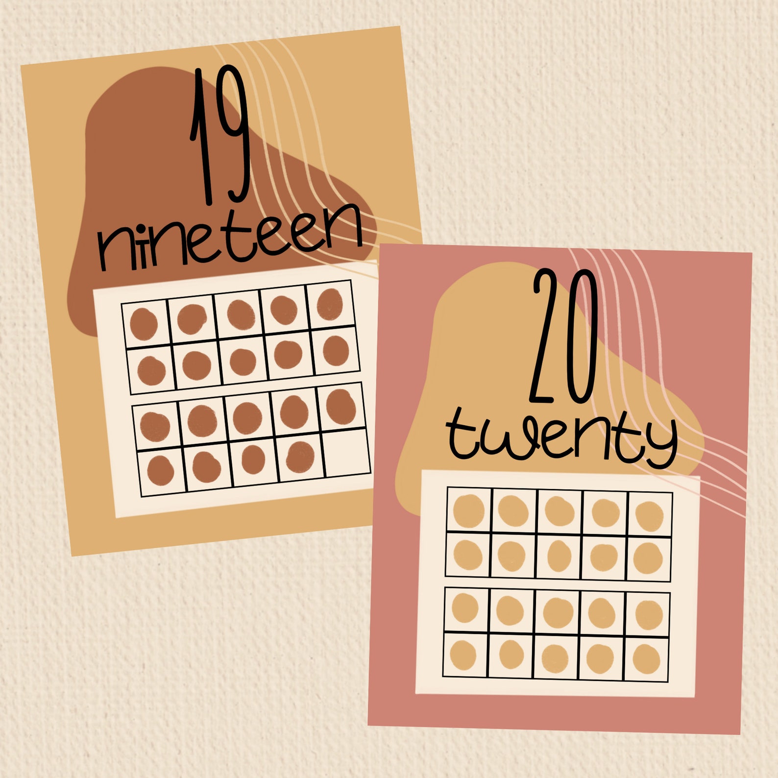 PRINTABLE Number Poster Pack Boho Style Bulletin Board - Etsy