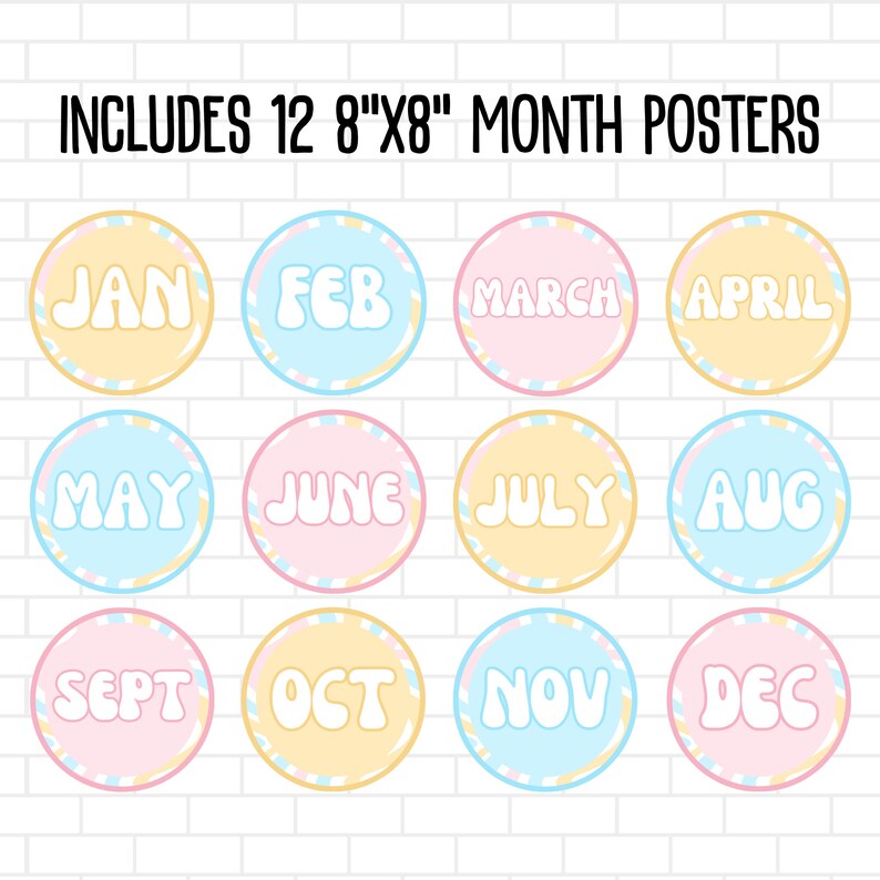 EDITABLE Classroom Birthday Display | Sweet & Groovy | Birthdays ...