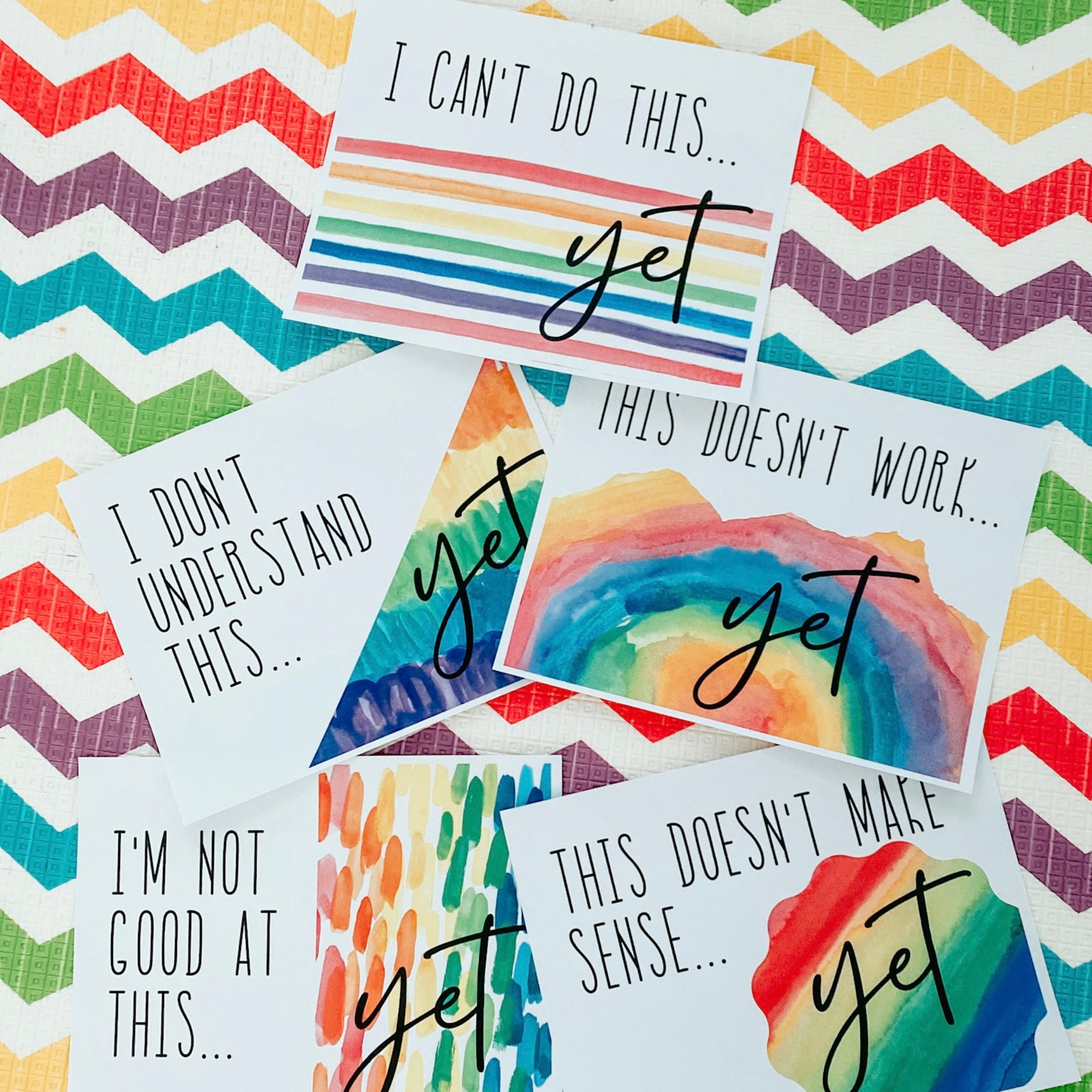 PRINTABLE the Power of YET Bulletin Board Pack | Watercolor Rainbow ...