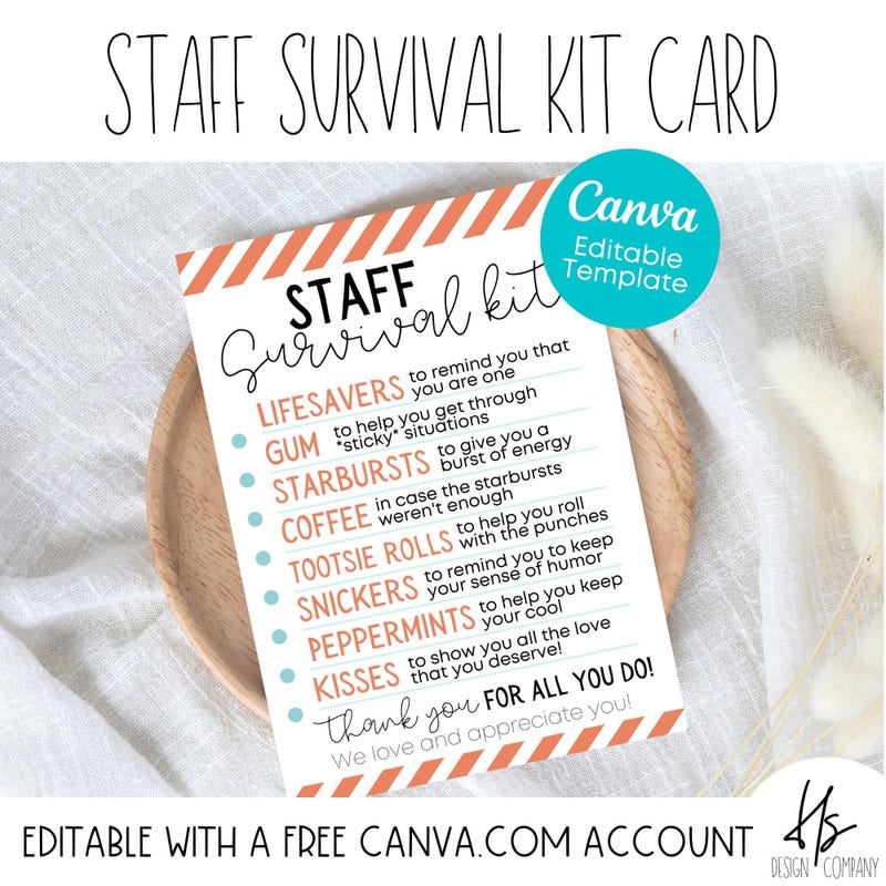 Staff Survival Kit - Etsy