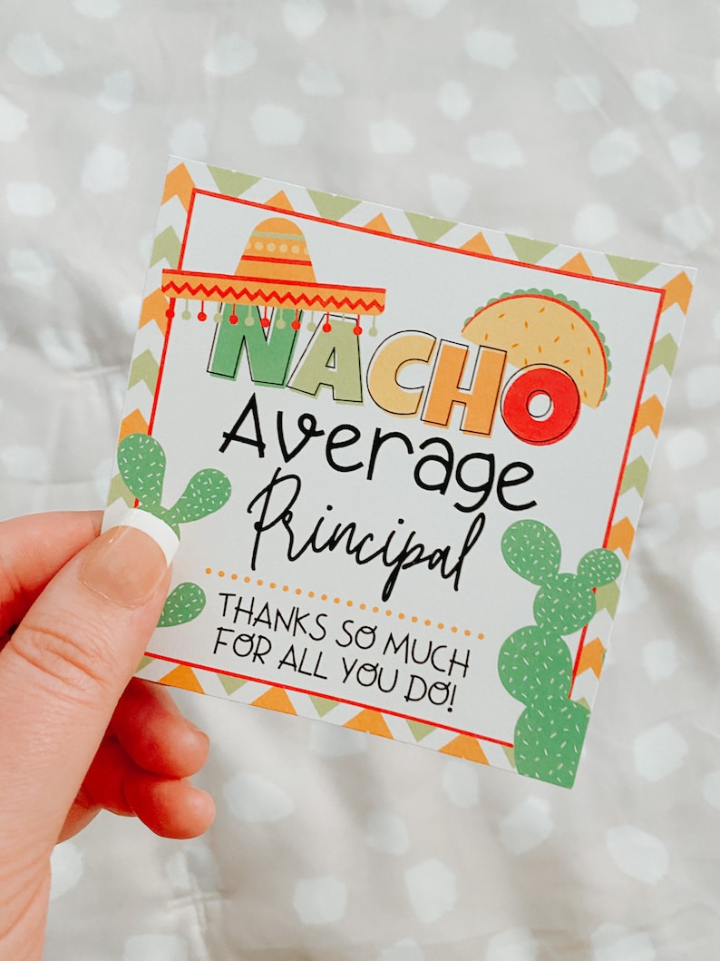 PRINTABLE Nacho Average Teacher Gift Tag Set of 8 Teacher - Etsy