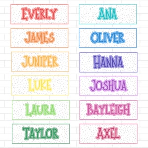 EDITABLE Spotty Rainbow Name Tags | Printable Classroom Name Tags ...