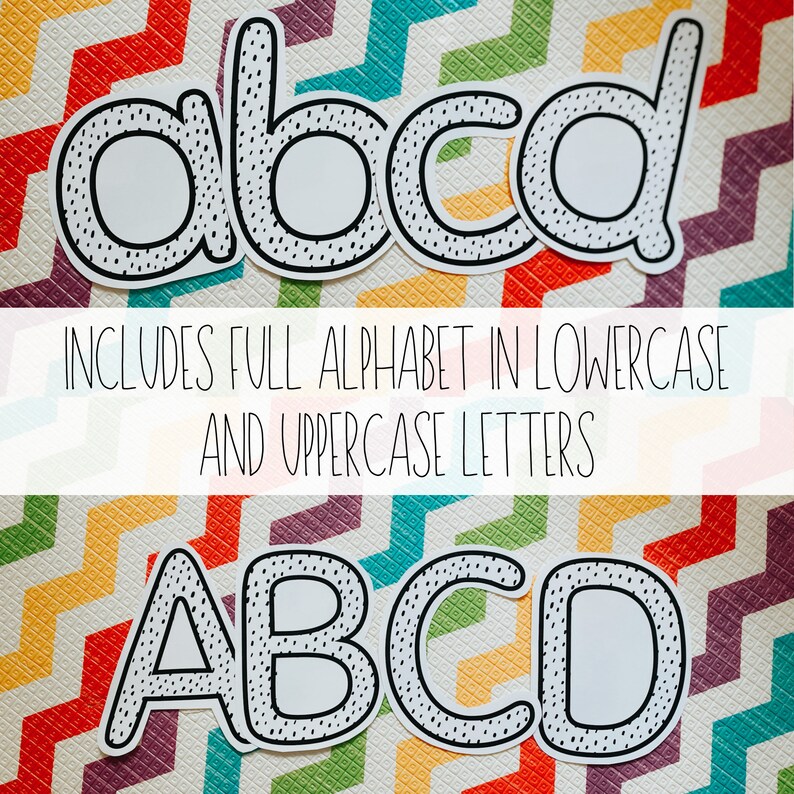 EDITABLE Dotted Classroom Bulletin Board Letters Full Alphabet - Etsy
