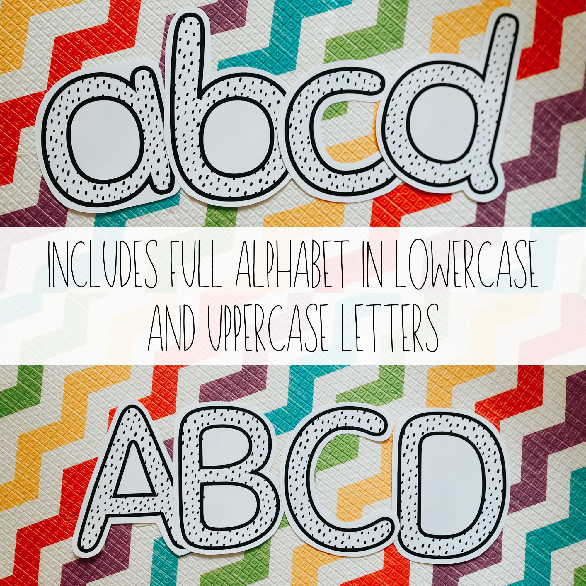 EDITABLE Dotted Classroom Bulletin Board Letters Full Alphabet - Etsy
