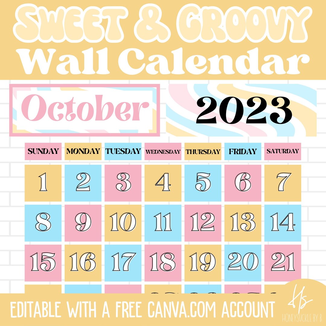 EDITABLE Classroom Calendar Pack | Sweet Groovy | Bulletin Board ...