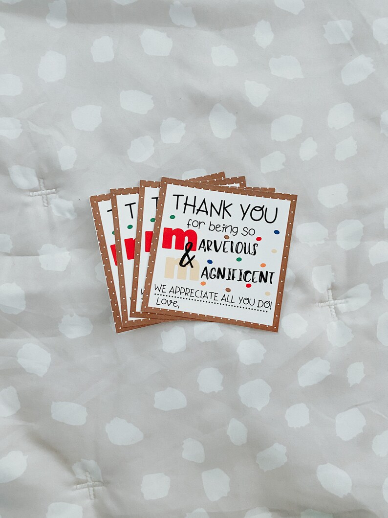 EDITABLE Thank You for Being so Marvelous and Magnificent M&M - Etsy ...