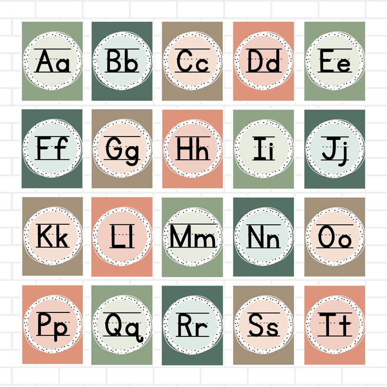 PRINTABLE Boho Farmhouse Alphabet Poster Pack Printable - Etsy